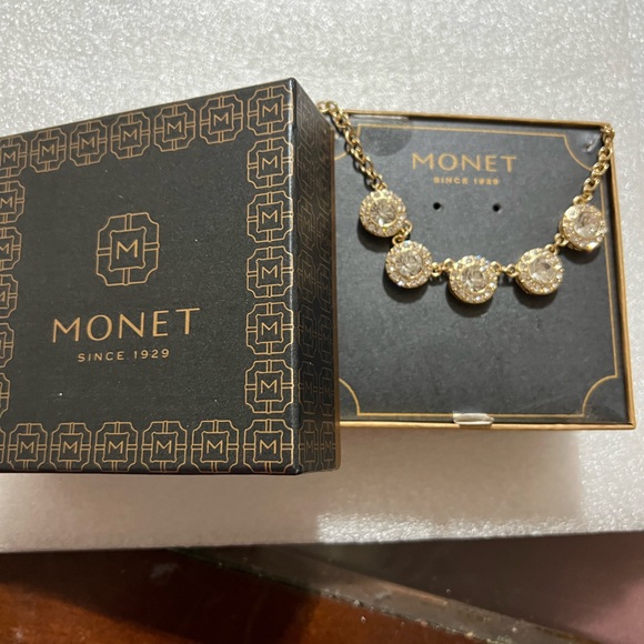Monet | Jewelry | Vintage Monet 929 Gold Plated With Crystals Necklace ...